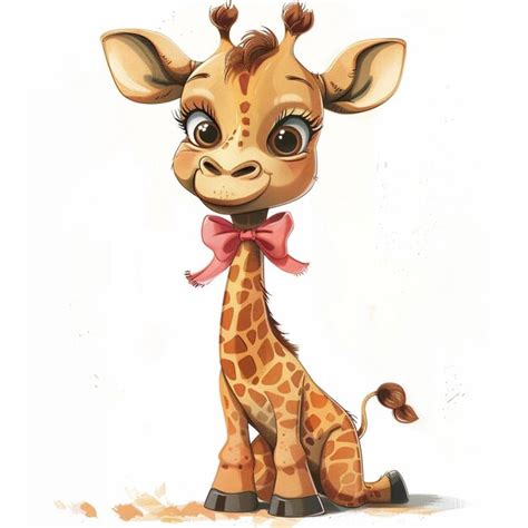 Premium Photo A Giraffe With A Bow Tie On Its Neck