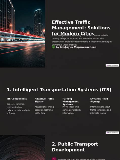 Copy Of Effective Traffic Management Solutions For Modern Cities Pdf