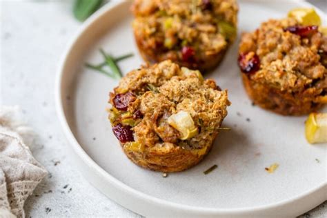 Stuffing Muffins With Sausage Cranberries And Apples WellPlated