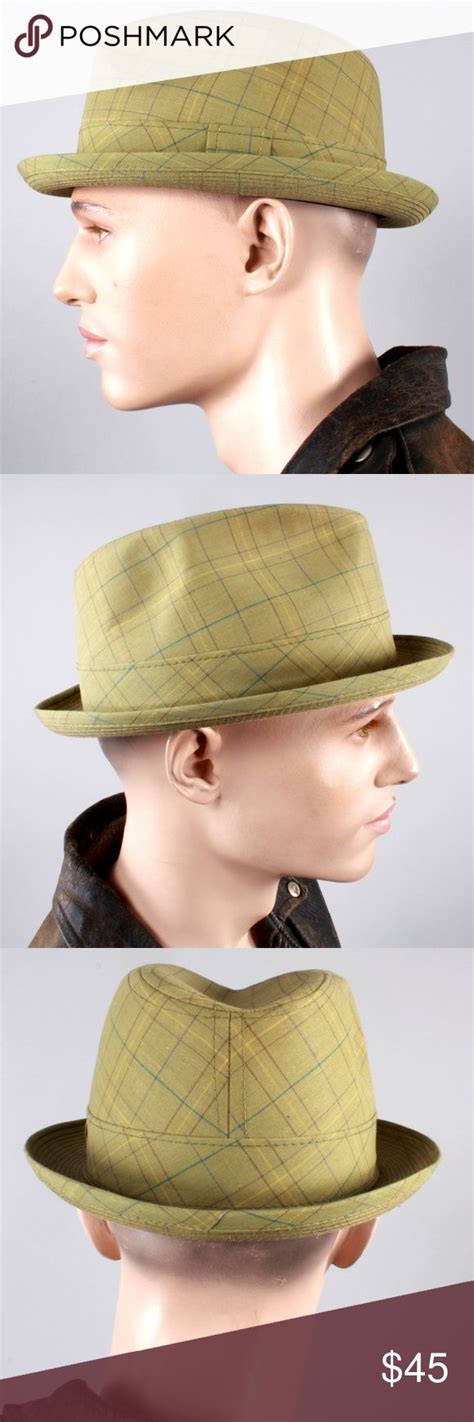 Vintage 60s Plaid Stingy Brim Pork Pie Fedora Hat
