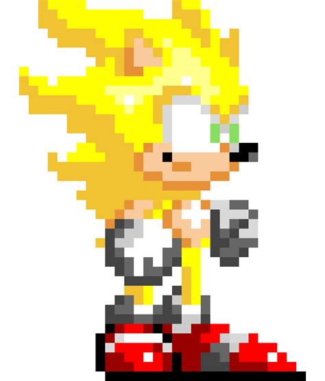 Better Super Sonic From Sonic 3 Pixel Art