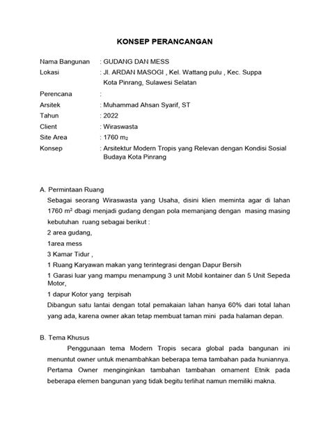 Konsep Perancangan Arsitektur Pdf