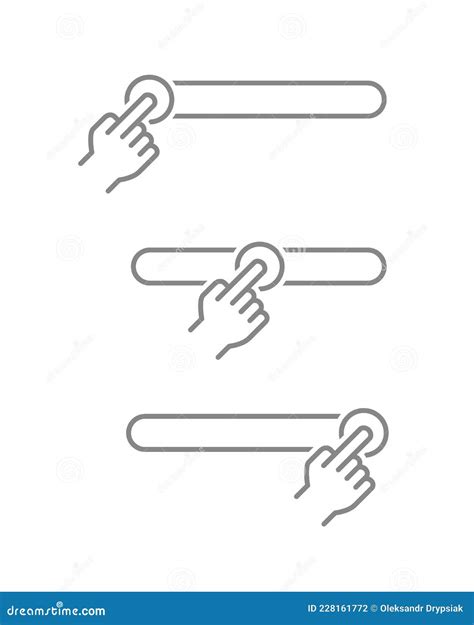 Pictogrammen Voor Handknopschakelaar On Off Toggle Schuifregelaar Plat
