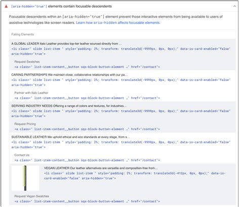 aria label error elements contain focusable descendents code blocks squarespace forum