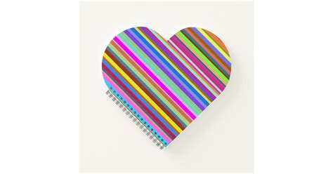 Stripes Of Various Colors Heart Shaped Notebook Zazzle
