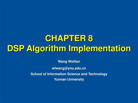 Ppt Chapter 8 Dsp Algorithm Implementation Powerpoint Presentation Free Download Id1753374