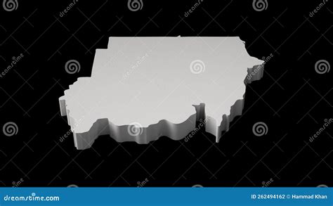 Mappa Sudan 3d Cartografia Geografica E Topologia Blu Superficie 3d