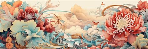 Artistic Expression Of Oriental Culture Patterns Premium Ai Generated
