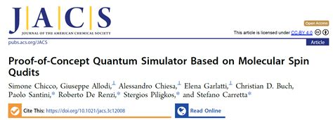 Published On Jacs The First Experimental Quantum Simulation On A