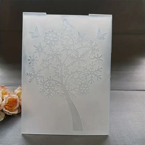 Christmas Tree Snowflake Tree Flying Bird Plastic Embossing Temu