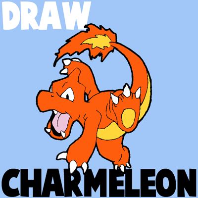 How To Draw Charmeleon From Pokemon With Easy Step By Step Drawing Lesson How To Draw Step By