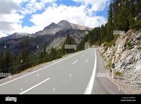 Road To Ofenpass Other Name Fuorn Pass In Val Mustair Valley Of