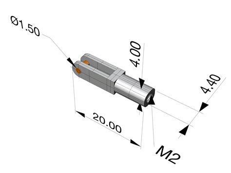 Clevis For 20 Mm With M2 Thread By User 673043379 Makerworld
