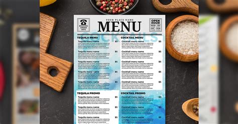 Cocktail Menu Flyer Template TemplateMonster