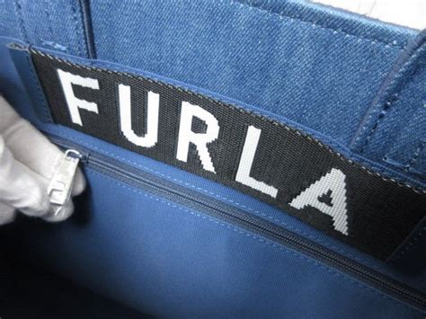 極 同様 Furla フルラ 1927 トートバッグ ハンドバッグ バッグ デニム×レザー 青×紺 A4収納可 67391 トートバッグ