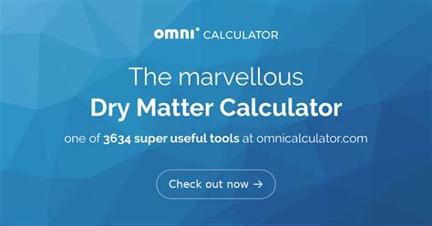 Dry Matter Calculator