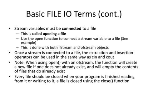 Ppt Streams And Basic File Io Powerpoint Presentation Free Download