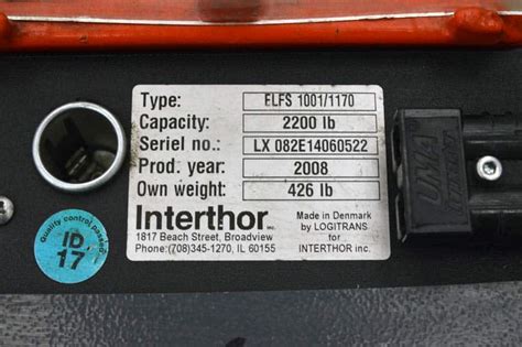 2008 Interthor Elfs Electric Lift Stackers 2 200 Capacity Boggs Equipment