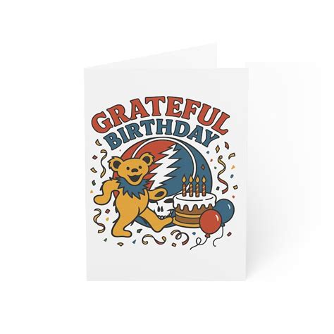 Grateful Dead Birthday Dancing Bear Card Greeting Card Etsy