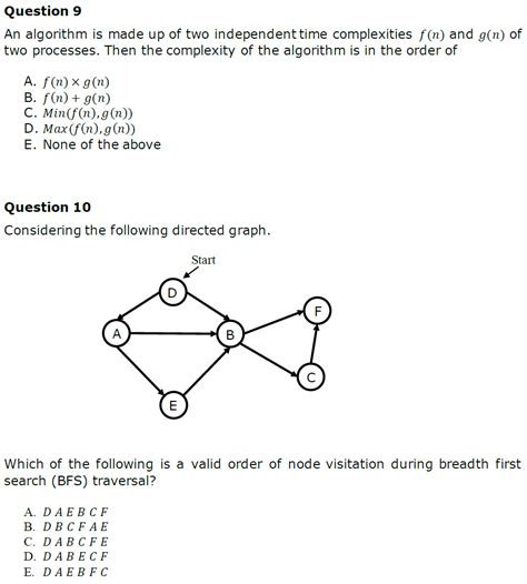 Solved Question 9 An Algorithm Is Made Up Of Two Independent