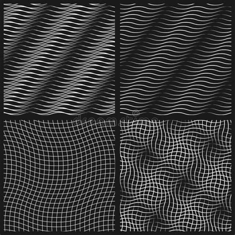Abstract Set Of Wavy Seamless Pattern Background Fashion Wave Texture