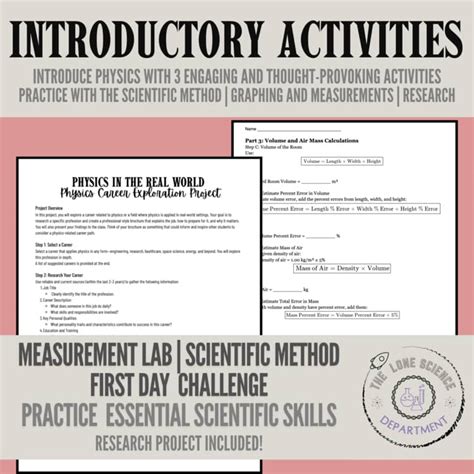 Intro To Physics First Day Activity Measurement Lab Career Project