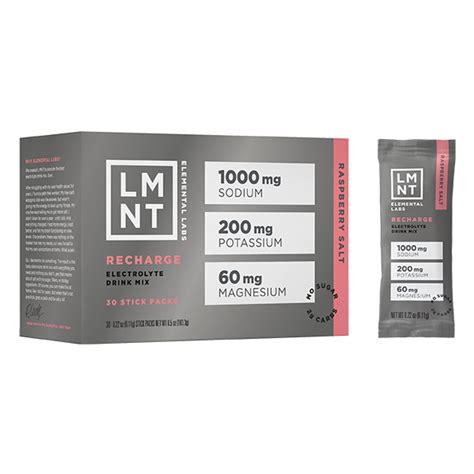 Lmnt Recharge Raspberry Salt 30 Servings