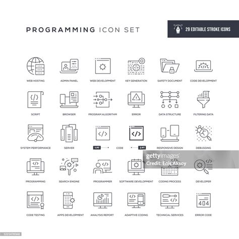 Programming Editable Stroke Line Icons High Res Vector Graphic Getty Images