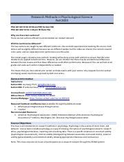 Exploring Research Methods In Psychology Fall Course Course Hero