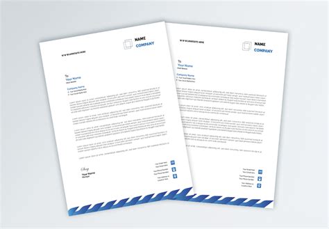 11000 파란색 편지지 주형 예 Psd 벡터 템플릿 다운로드 Lovepik