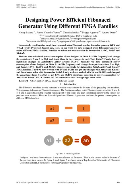 PDF Designing Power Efficient Fibonacci Generator Using Different