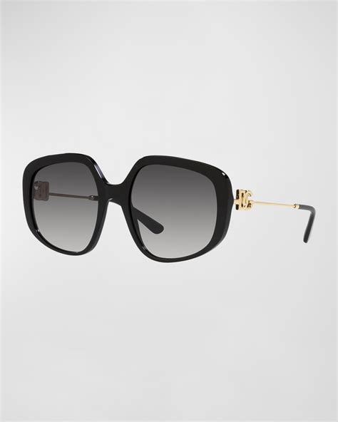 Dolceandgabbana Interlocking Dg Round Acetate Sunglasses Neiman Marcus