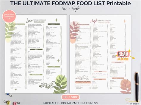 Complete Fodmap Diet Food List Color Fodmap Grocery List Printable
