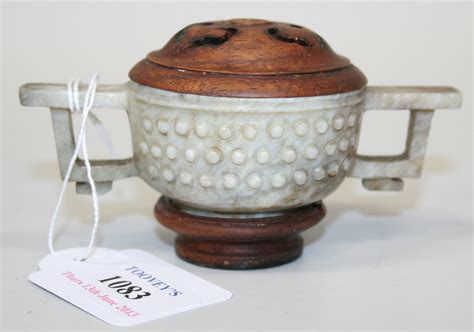 A Chinese Archaistic Jade Two Handle Cup Late Qing Dynasty The