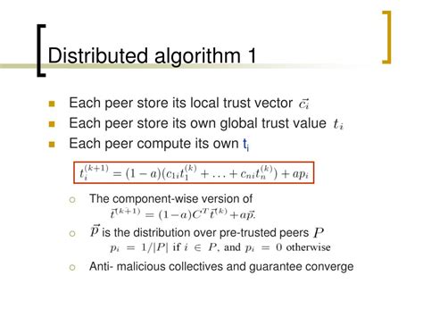 ppt the eigentrust algorithm for reputation management in p2p