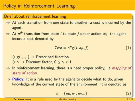 Role Of Bellmans Equation In Reinforcement Learning Ppt
