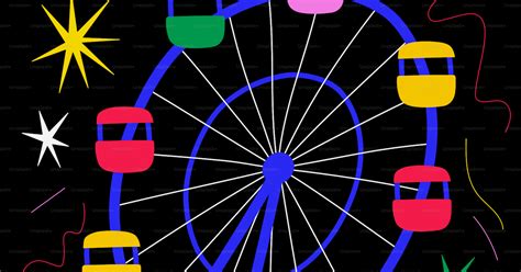 별과 색종이 조각으로 둘러싸인 화려한 관람차 벡터 Unsplash의 화려한 이미지