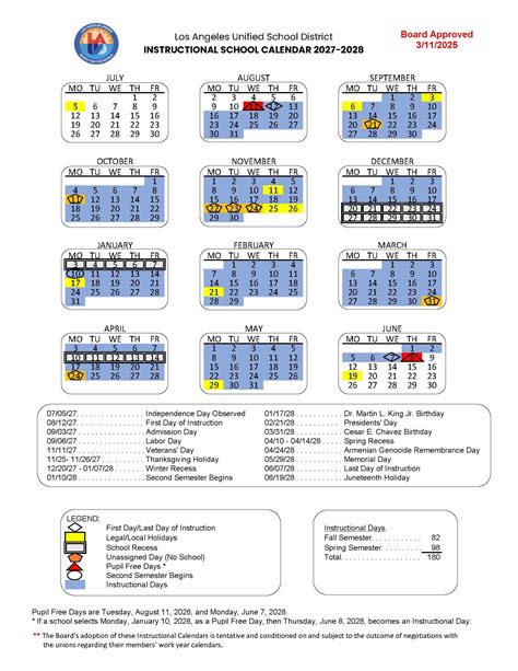 Lausd School Calendar 2026 2027 School Calendar