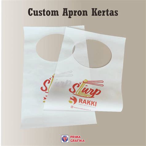Jual Cetak Custom Apron Celemek Kertas 30 X 50 Tahan Minyak Shopee