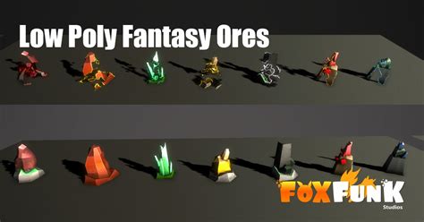 Low Poly Dissolving Fantasy Ores 3d 외부소품 Unity Asset Store