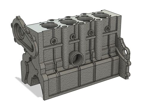 Stl File Inline 4 Generic Engine Block 🌆 Obj 3mf And Step・3d