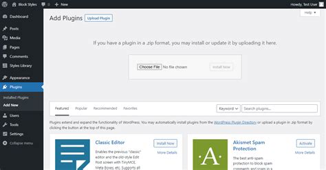 Installing And Updating Missing Menu Items Block Styles