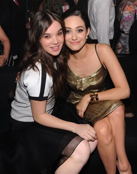 Emmy Rossum Showing Big Cleavage In A Short Golden Dress At Dkny25