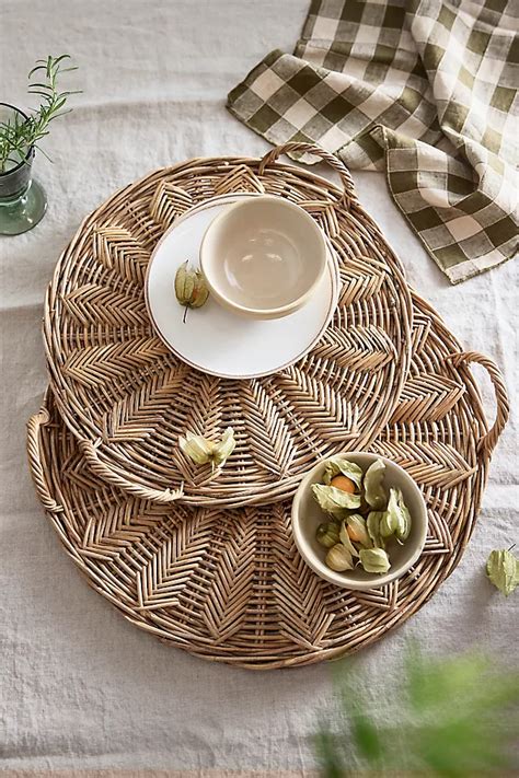 Leafy Rattan Handle Tray Terrain