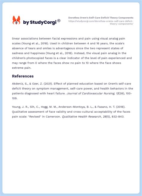 Dorothea Orems Self Care Deficit Theory Components Free Essay Example