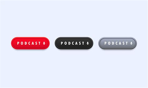 팟캐스트 배너 로고 사인 녹음 버튼입니다 격리된 흰색 배경의 벡터입니다 Eps 10 0명에 대한 스톡 벡터 아트 및 기타 이미지 Istock