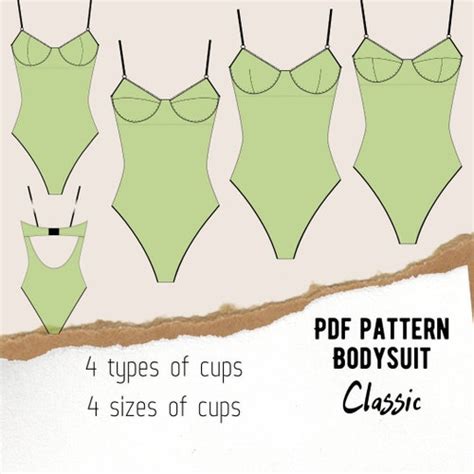 Lingerie Sewing Pattern Pdf Bodysuit Classic Size S Cups Etsy