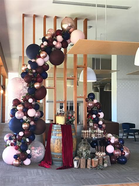 Wedding Burgundy Navy And Rose Gold Wedding Balloon Garland Stylish