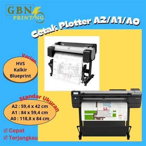 Jual Cetak Plotter Gambar Plotter Ukuran A2 Blueprint Jakarta