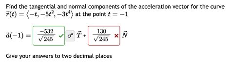 Solved Find The Tangential And Normal Components Of The